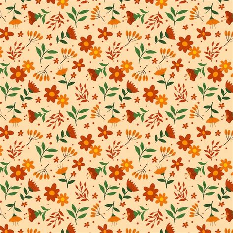 Orange Floral Small Seamless Pattern Vectors And Illustrations For Free