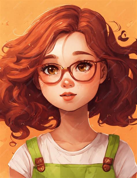 A Girl With Red Hair And Glasses Is Wearing A White Shirt That Says