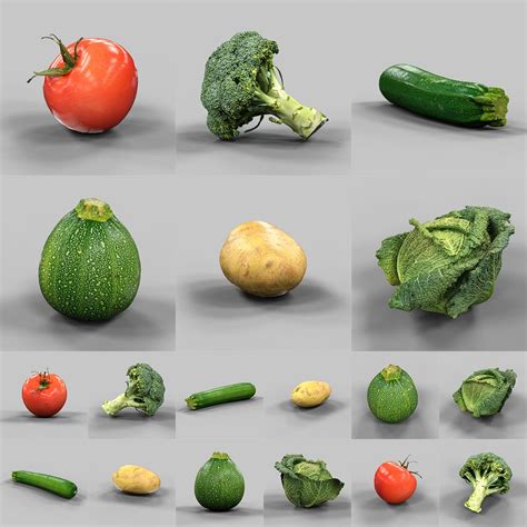 6 Vegetables 3d Model 44 Obj Free3d
