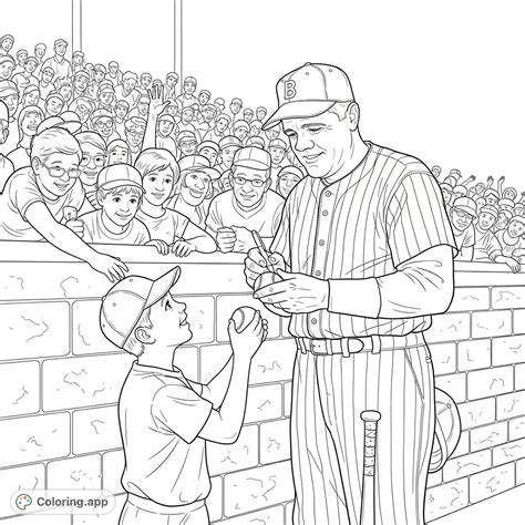 Babe Ruth Coloring Pages Coloringapp