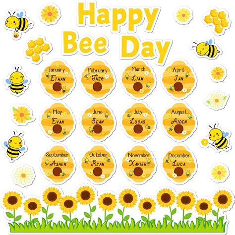 Bee Birthday Display Bee Birthday Board Classroom Bee Bulletin Board