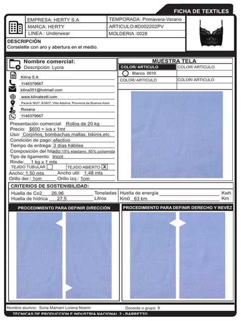 Ficha Textiles Pdf Textiles Materiales