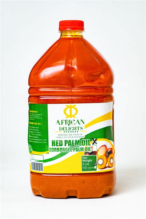 African Delights Pure Cooking Torborgee Palm Oil 3 Liters