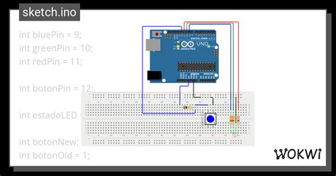 RGB LED Pull Up Pushbutton Wokwi ESP STM Arduino Simulator