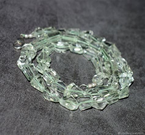 Натуральный Празиолит Колье натуральный празиолит(зеленый аметист ...