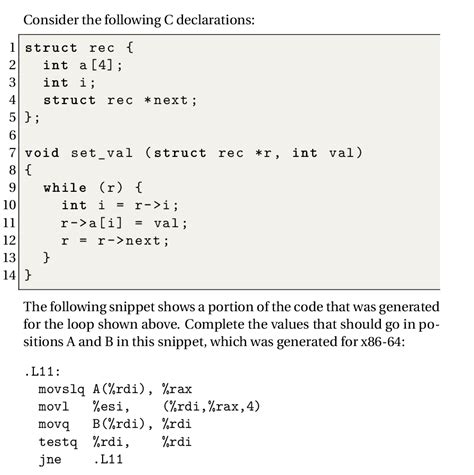 Solved Consider The Following C Declarations The Following