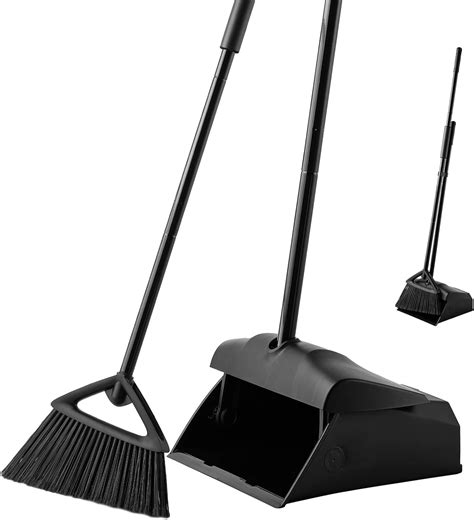 Eyliden Commercial Angle Broom And Dustpan Combo With Long