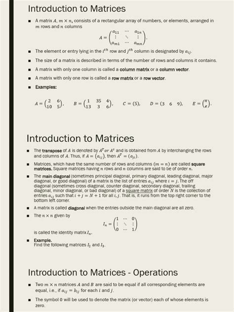 01 Introduction To Matrices2 Pdf Matrix Mathematics Determinant