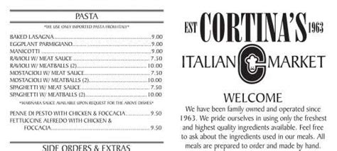 Menu For Cortinas Italian Market Anaheim Ca Sirved