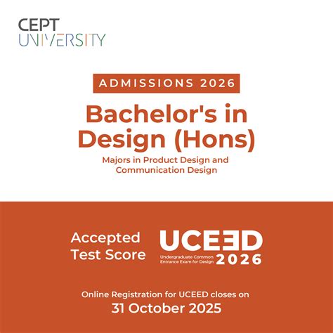 Admissions 2026 To Bachelors In Design Will Be Through Uceed Qualified Score News Cept