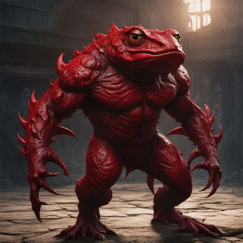 Evil Red Devil Frog Fusion Humanoid By Rafi Fauzan Playground