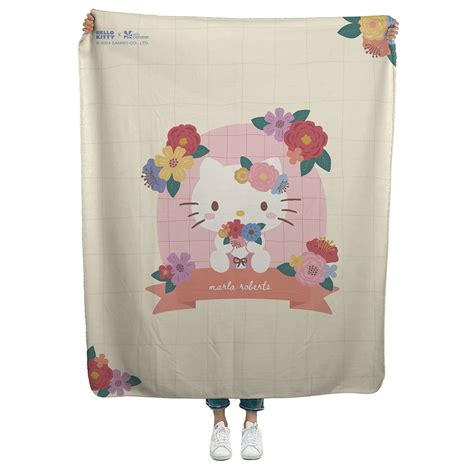 Hello Kitty Blushing Bouquet Sherpa Throw Erin Condren