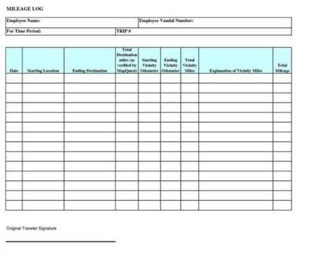 Fuel Log Book Template Excel