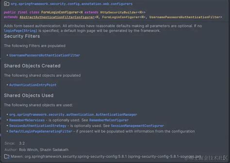 Spring Security初始化过程以及authenticationmanager详解以及如何自定义认证方式 1 掘金