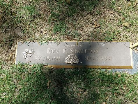 Edna Katherine Singleton 1935 2001 Find A Grave Memorial