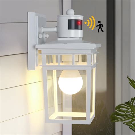 Motion Sensor Outdoor Wall Light White Dusk To Dawn Outdoor Lighting