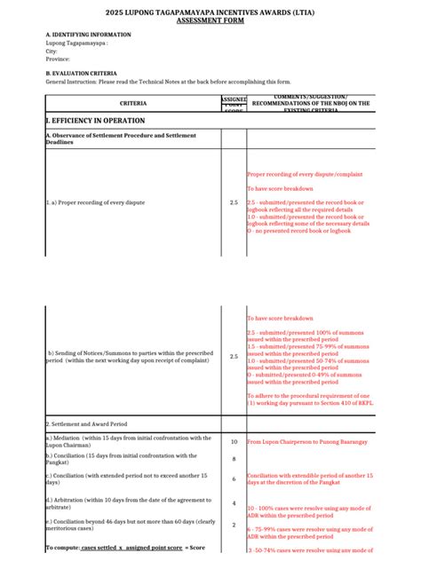 12623 Ltia Assessment Form 1 Pdf Alternative Dispute Resolution