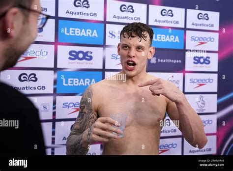 Matthew Richards Speaks To The Media After The Mens 200m Freestyle Paris Final On Day Six Of