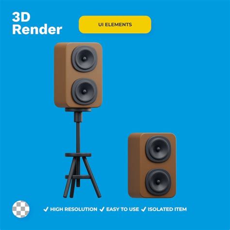 Premium Psd Speaker Ui Elements In 3d Render