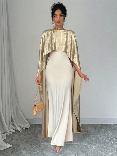Rafferiza 1pc Womens Elegant Long Evening Dress With Shawl Collar For