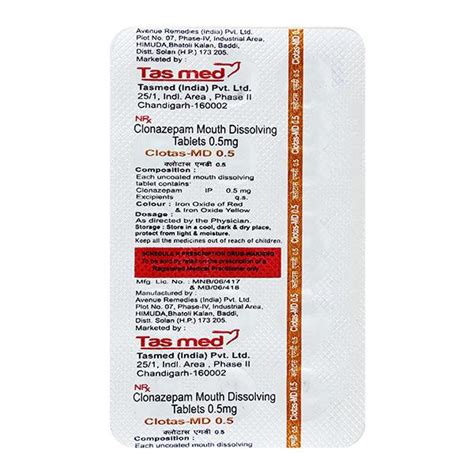 Clotas Md 05 Tablet 10s Price Uses Side Effects And Substitutes