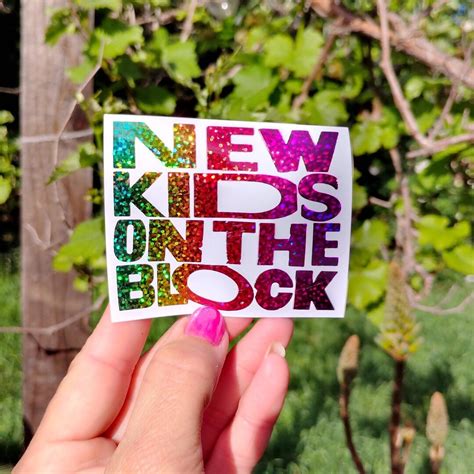 Nkotb Blockhead Holographic Solid Or Glitter Colors Vinyl Sticker Car