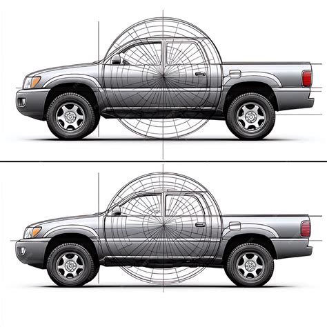 Pickup Truck Design With Perspective Grid Illustration Premium Ai