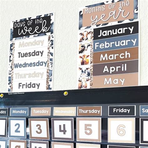 Cow Print Classroom Decor Bundle Neutral Colors Farmhouse Farm Theme