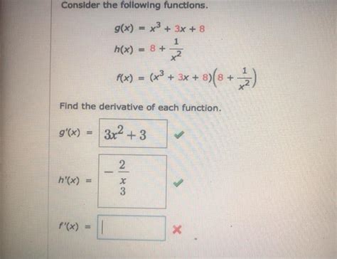 Solved Consider The Following Functions G X 2x2 H X X