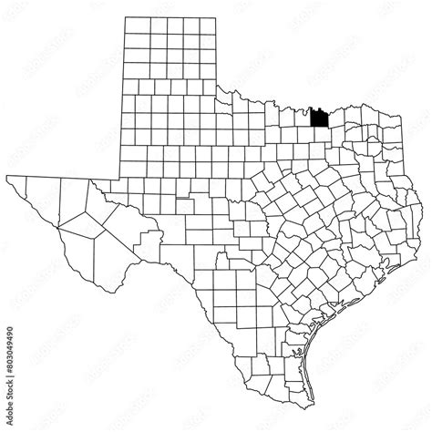 Map Of Grayson County In Texas State On White Background Single County Map Highlighted By Black