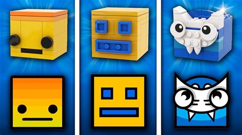 Geometry Dash Cubes In Lego Comparison Youtube