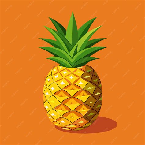 Premium Vector A Cartoon Of A Pineapple With A Green Top That Says