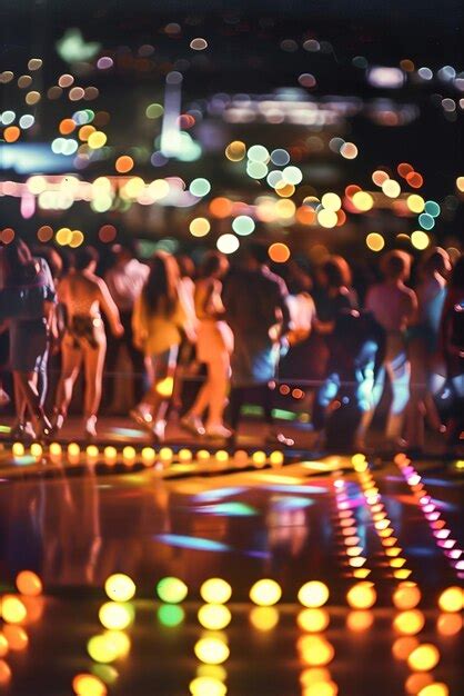 1970s Roller Disco Colorful Lights Illuminate The Rink As Skaters Groove To Disco Beats