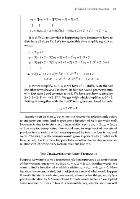 Discrete Mathematics 63 Solving Recurrence Relations 171 A 3 3 A 2 2 3 3 3 A 0 2