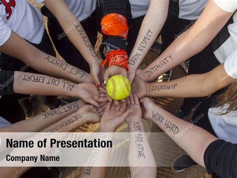 Softball Girls Fastpitch Team Inspirational Powerpoint Template Softball Girls Fastpitch Team