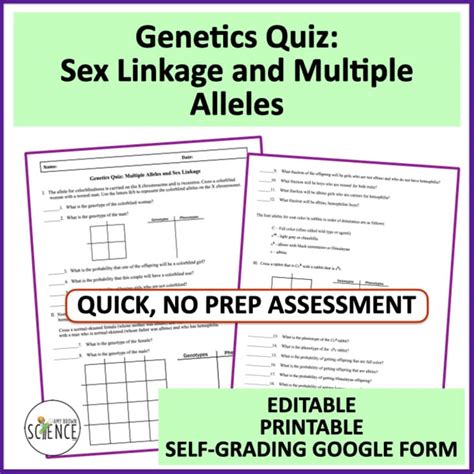 Sex Linked Traits And Multiple Alleles Genetics Quiz With Punnett Squares