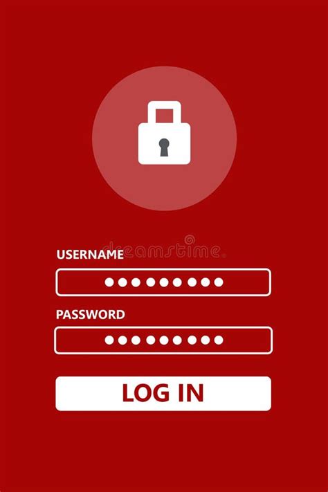 Web Banner Password Login On Red Background Cyber Security Con Stock