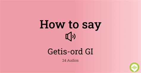 How To Pronounce Getis Ord Gi