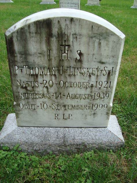 Rev Thomas J Linskey 1921 1999 Find A Grave Memorial