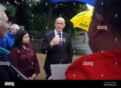Scottish First Minister And Snp Leader John Swinney And Snp Parliamentary Candidate For