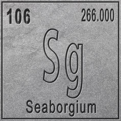 Elemento Chimico Seaborgium Segno Con Numero Atomico E Peso Atomico
