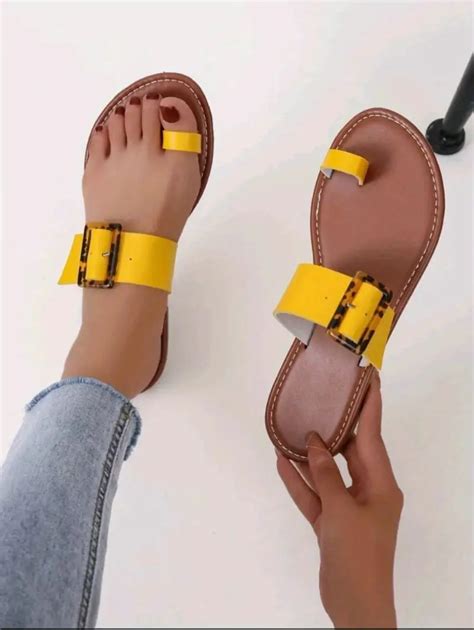 Womens Toe Loop Slide Sandals Fashion Backless Le Strap Regionname
