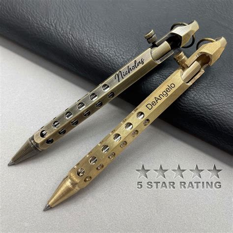 Engraved Pen Solid Brass Etsy