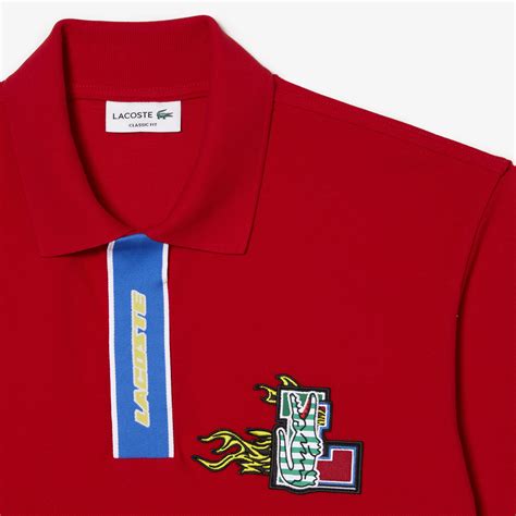 Mens Contrast Placket And Crocodile Badge Polo Polo Shirts New In