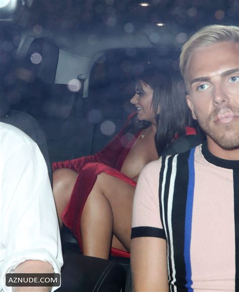 Megan Barton Hanson Sexy In Velvet Red Dress At Celebs Go Dating Wrap