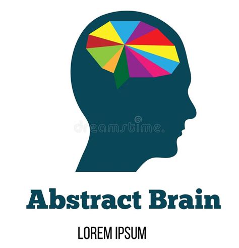 Human Head With Abstract Colorful Brain Stock Illustration
