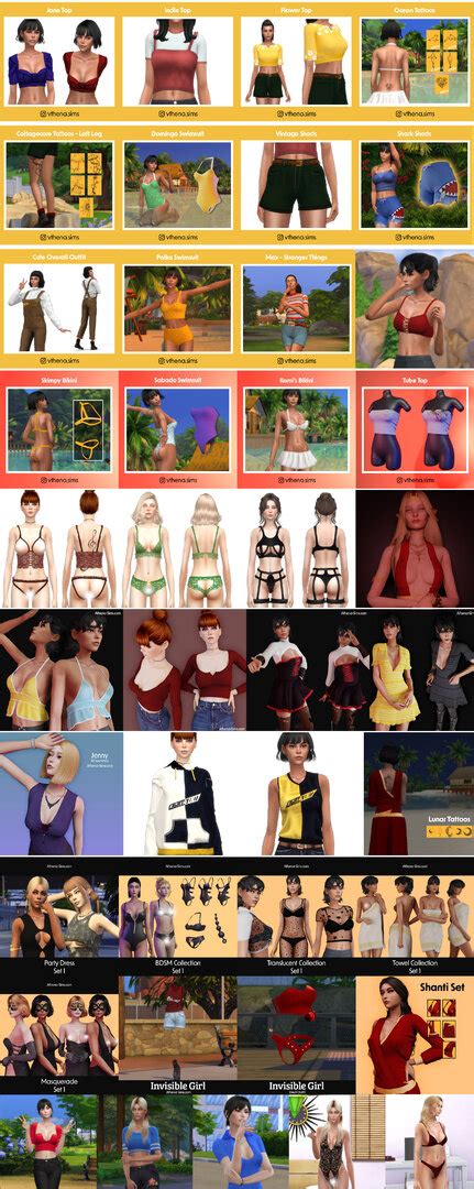 Vthena 2022 Pack 100 Custom Content And Undressables For The Sims 4