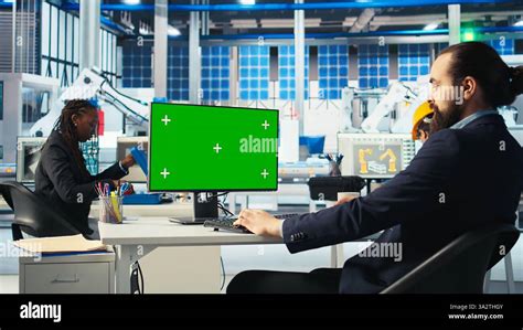 Photovoltaics Factory Engineer Using Chroma Key Pc Improving Solar