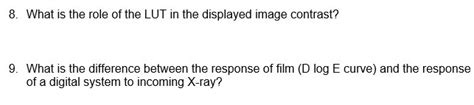 solved 8 what is the role of the lut in the displayed image