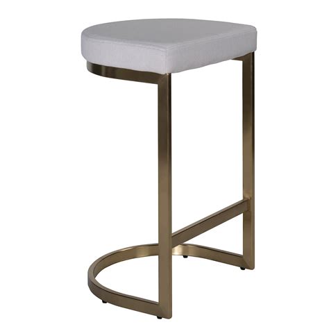 Elon Counter Height Stools In Brushed Gold Stainless Steel Soft